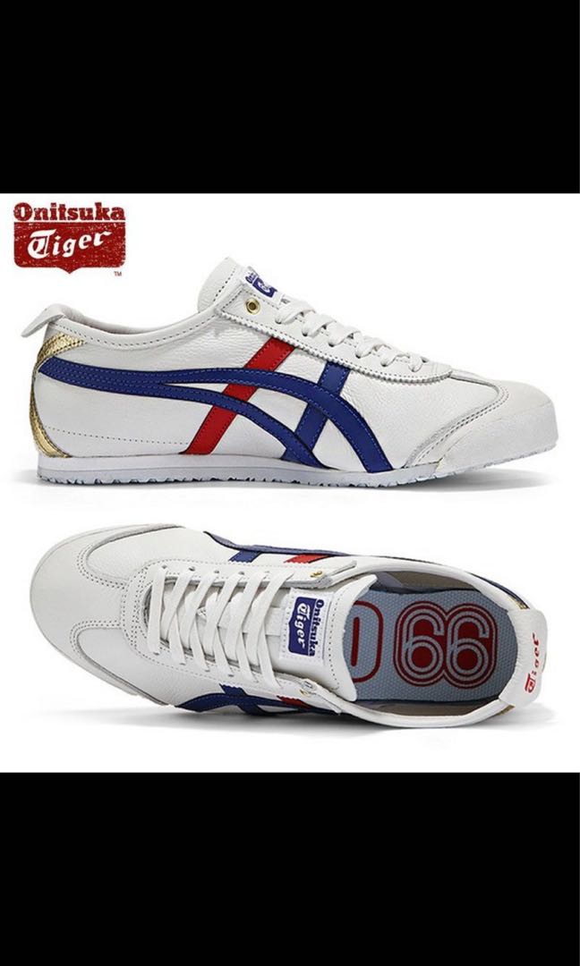 Onitsuka Tiger blue and red design, Women's Fashion, Footwear, Sneakers ...