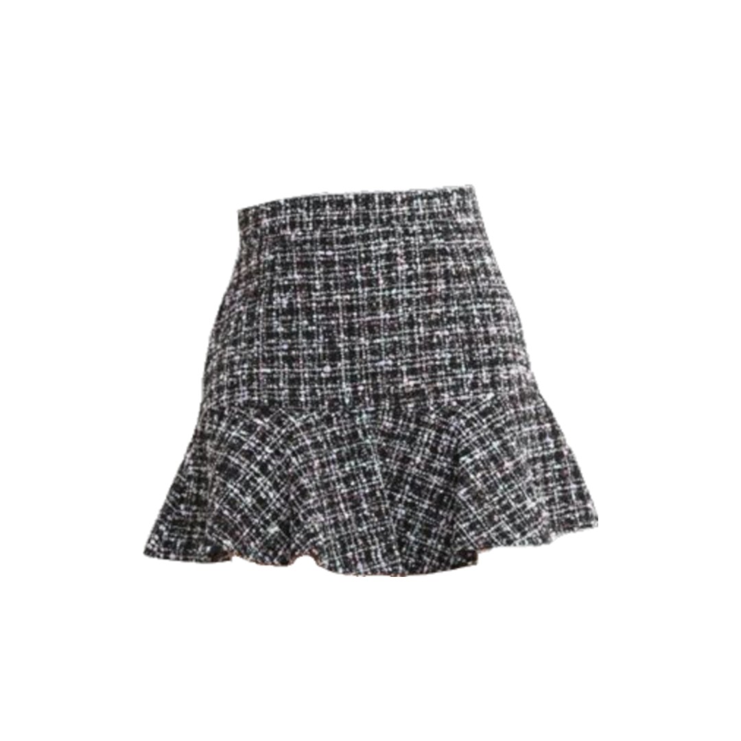 Plaid Tweed Mermaid Mini Skirt, Women's Fashion, Bottoms, Skirts on ...