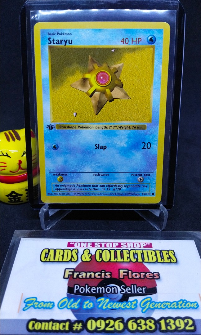 Pokemon Card - STARYU #65 (BASE - 1ST EDITION) YEAR 1999, Hobbies ...