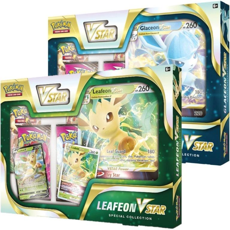Pokemon TCG: Leafeon & Glaceon VStar Special Collection Box Bundle ...