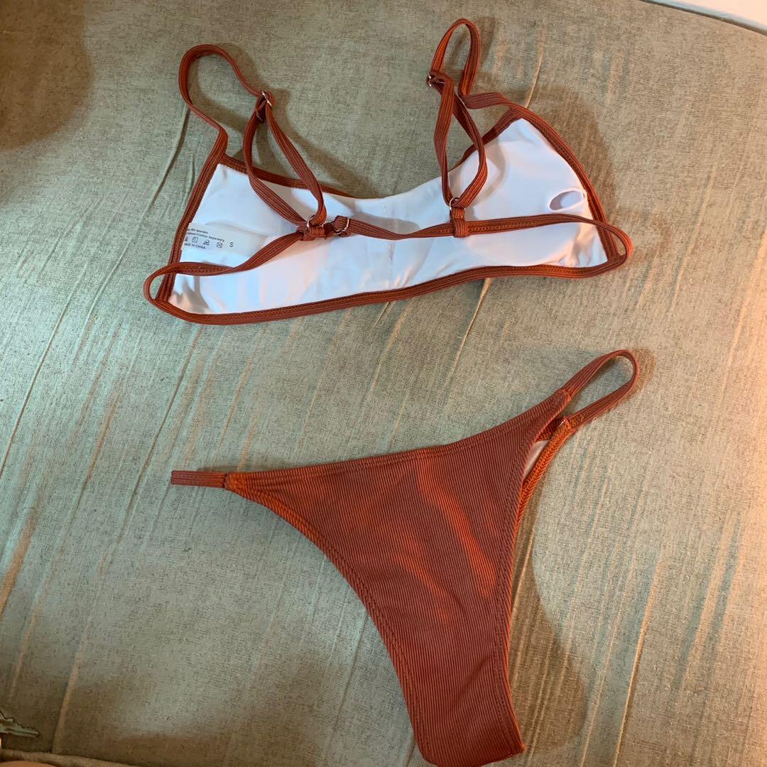 Rust Two Piece Bikini Swimsuit, Women's Fashion, Swimwear, Bikinis ...