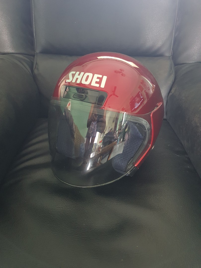 Shoei J-Max Wine Red, Motorcycles, Motorcycle Apparel on Carousell