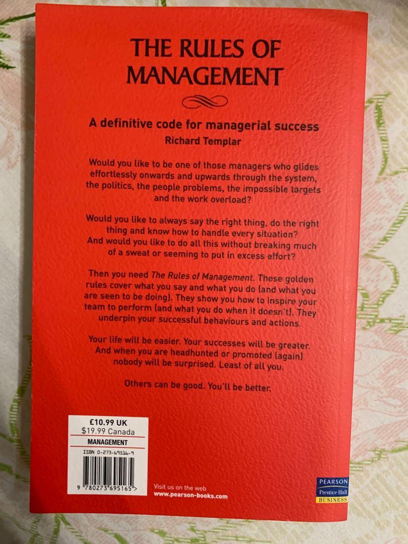 The Rules of Management, 興趣及遊戲, 書本 & 文具, 教科書 - Carousell