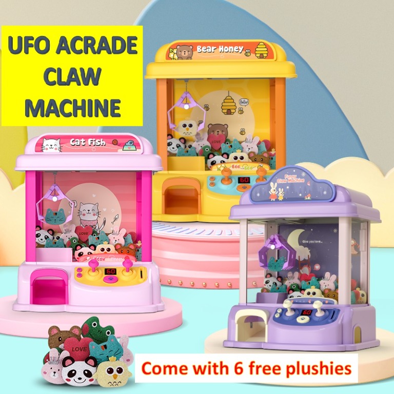 UFO CLAW TOY MACHINE COME WITH 6 FREE PLUSHIE, Hobbies & Toys, Toys ...