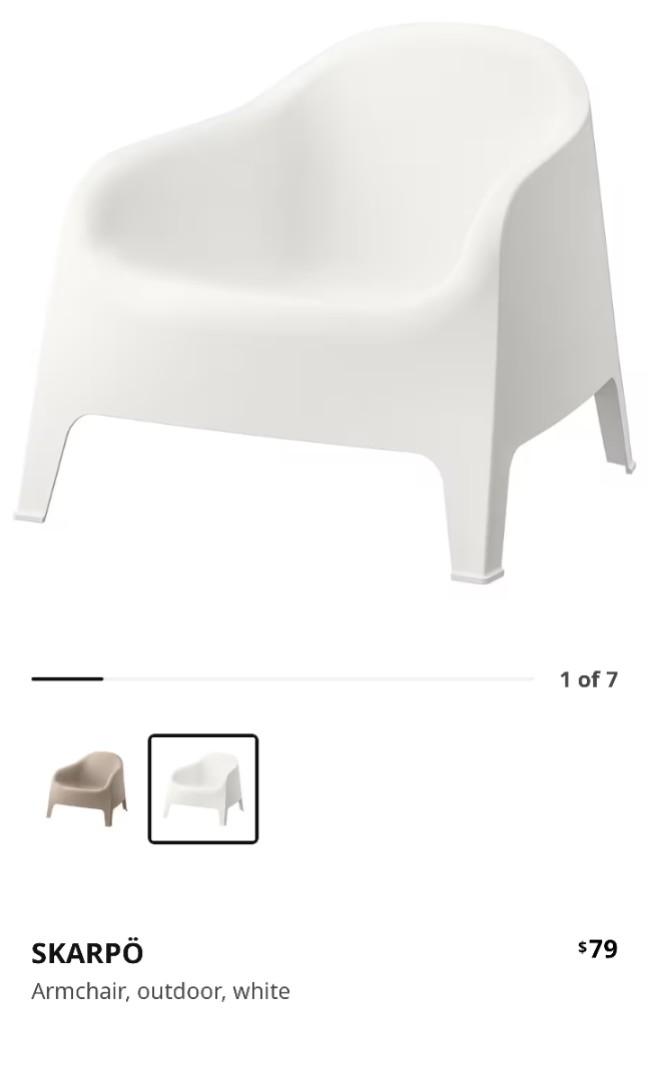 4 Ikea Outdoor chair and table SKARPO, Furniture & Home Living ...