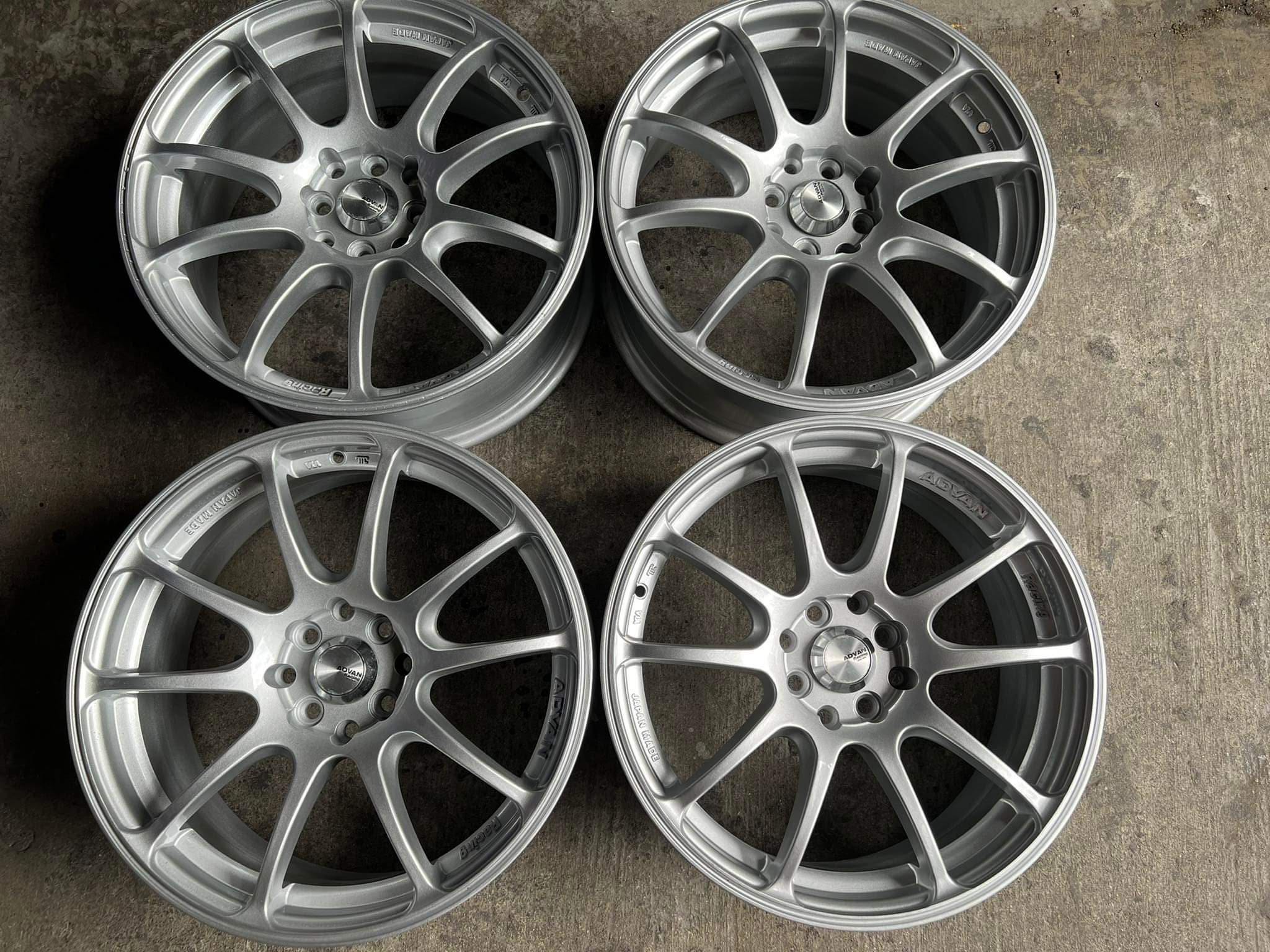 4pcs 17” Advan Design mags used silver 4Holes pcd 100-114, Car Parts ...