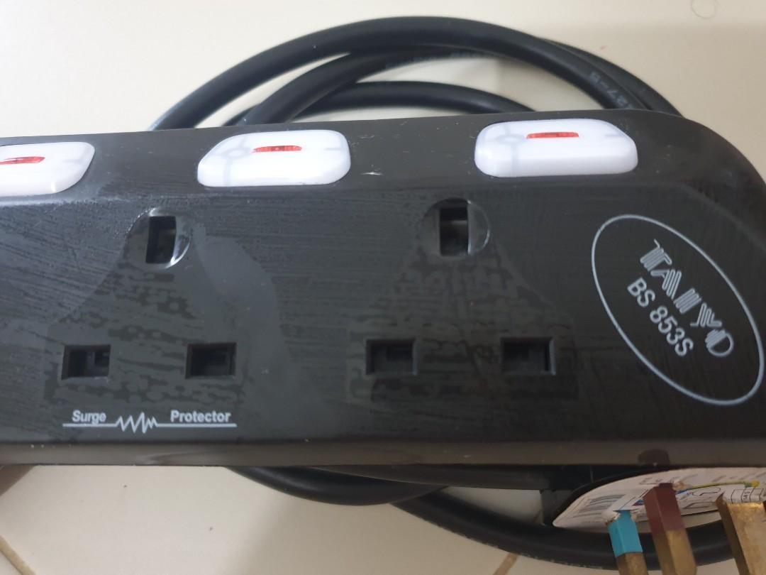 5 socket Power Extension Cord (3meters), TV & Home Appliances ...