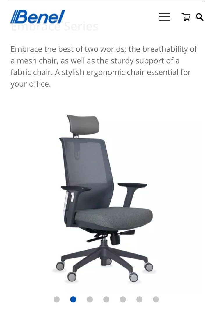 Beautiful Benel Embrace office chair with headrest, Furniture & Home ...