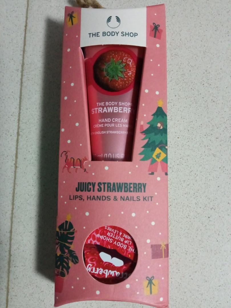 Body shop juicy strawberry lips & hands kit, Beauty & Personal Care ...