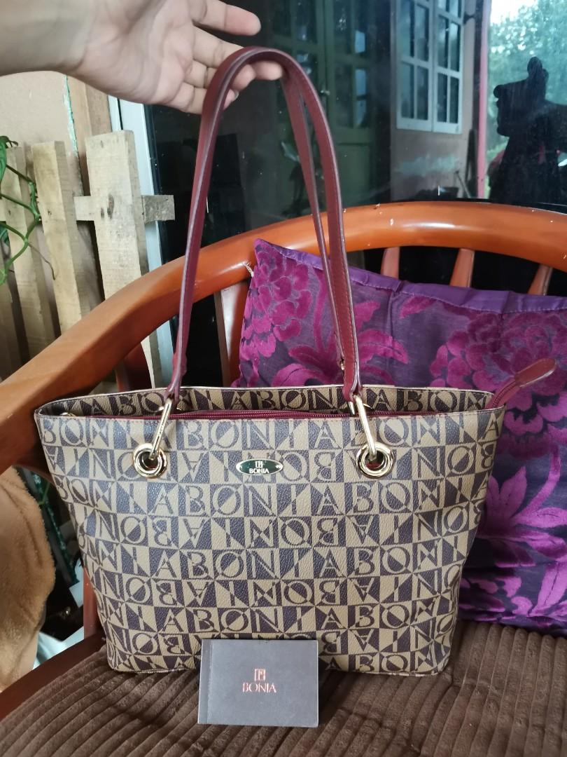 Bonia monogram tote bag, Luxury, Bags & Wallets on Carousell