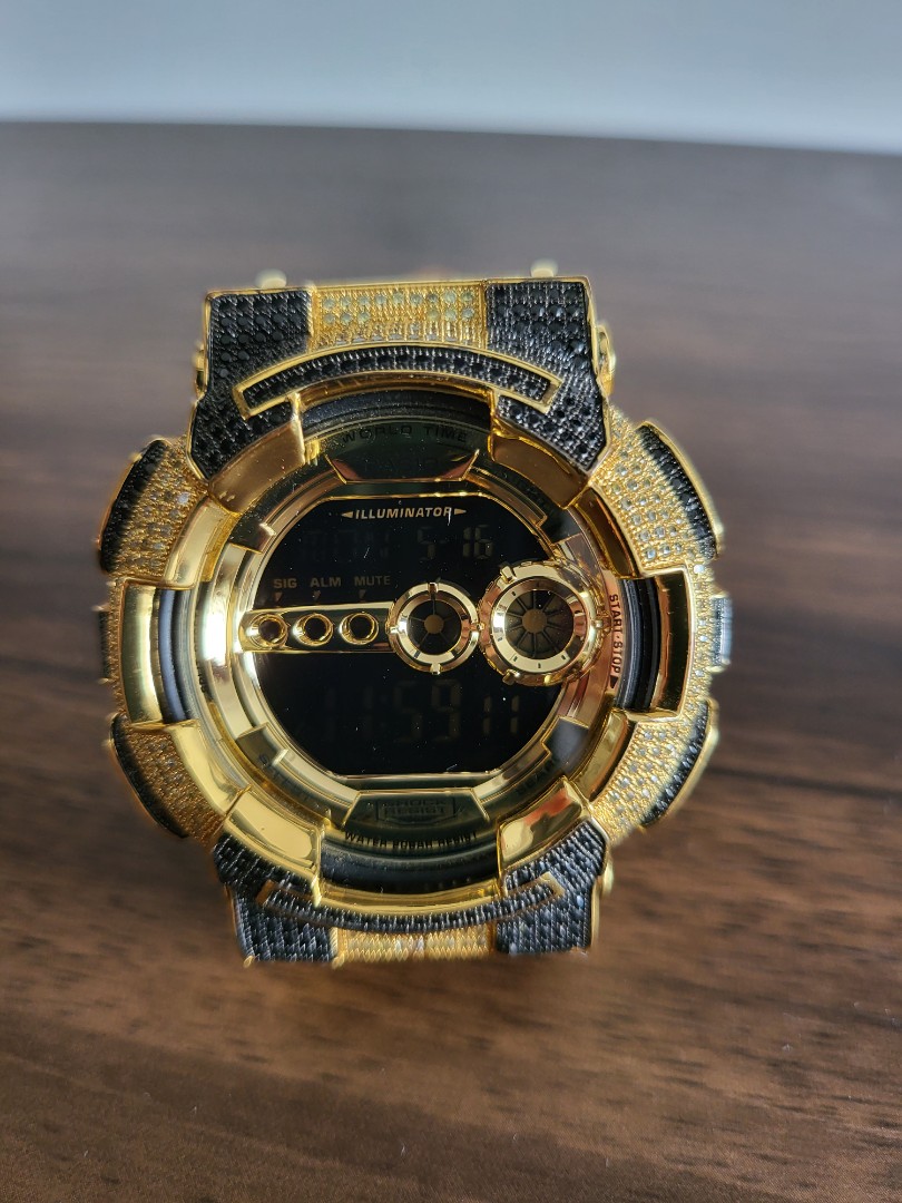 Luxury bling Casio G-Shock GD100GB, Luxury, Watches on Carousell