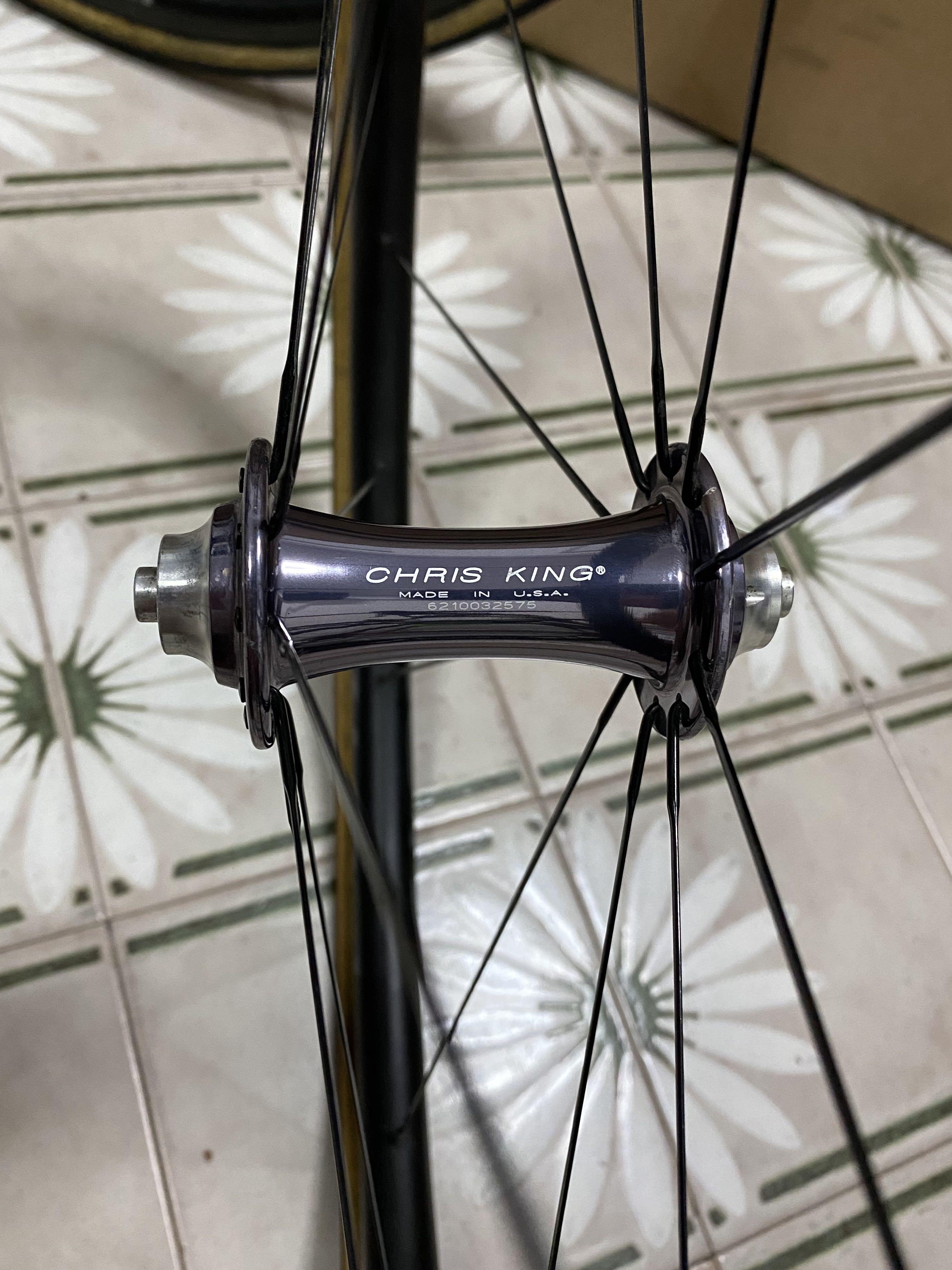Chris King R45 Pewter hubs laced to Boyd Racing full carbon tubular ...