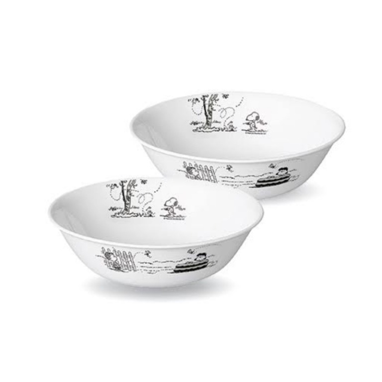Corelle 2pc 1L Serving Bowl Set - Peanuts Snoopy Monochrome Limited ...