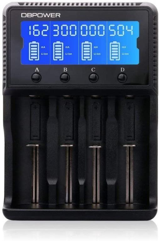 DBPOWER HXY-H4 Battery Charger Universal LCD Display 4 Slot Plug ...