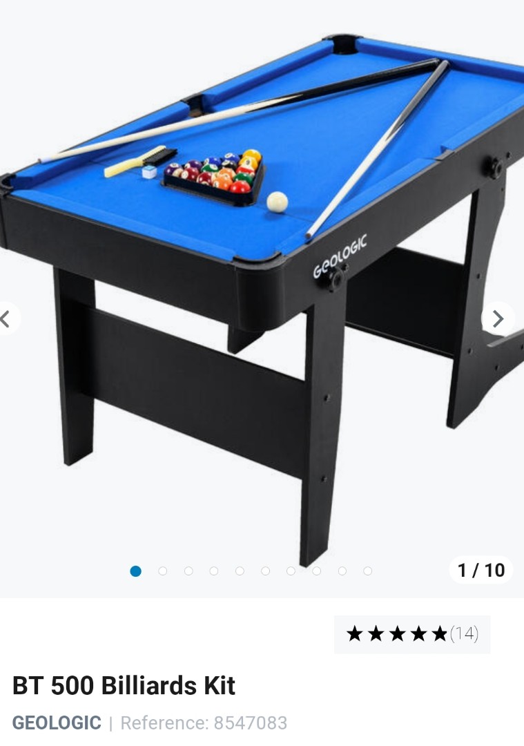 Decathlon BT500 mini pool table, Sports Equipment, Sports & Games ...