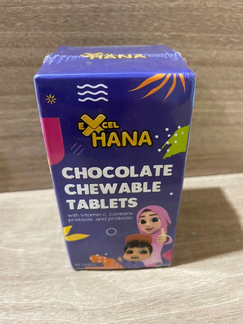 Excel Hana Chocolate Chewable Tablets, Health & Nutrition, Health ...