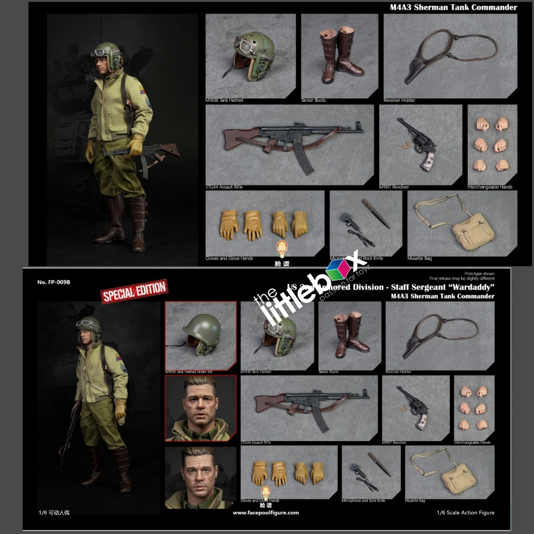 Facepool 1/6 Fury Wardaddy 2nd Armored Division Staff Sergeant Wardaddy ...