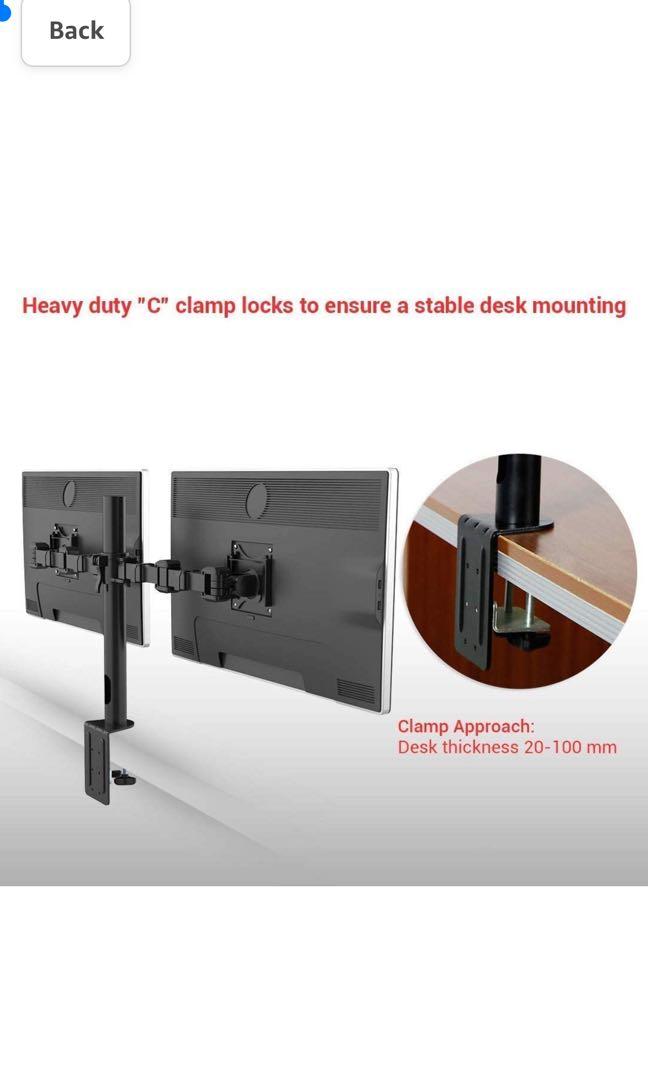 FLEXIMOUNTS D1D Full Motion Monitor Mount Dual Desk Mounts Stand for 2 ...