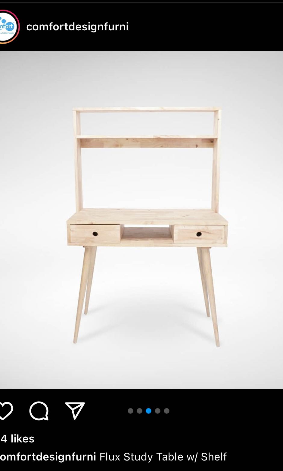 Flux Study Table w/ Shelf from Comfort Design Furniture, Furniture ...