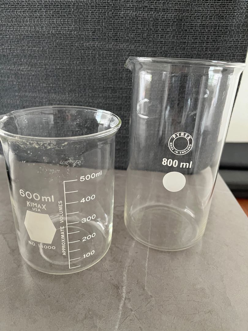 Glass beakers (600ml and 800ml), Furniture & Home Living, Home Decor ...