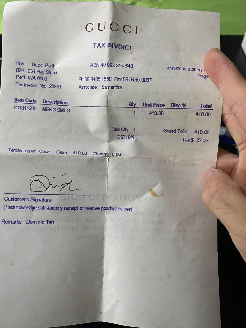 gucci receipt