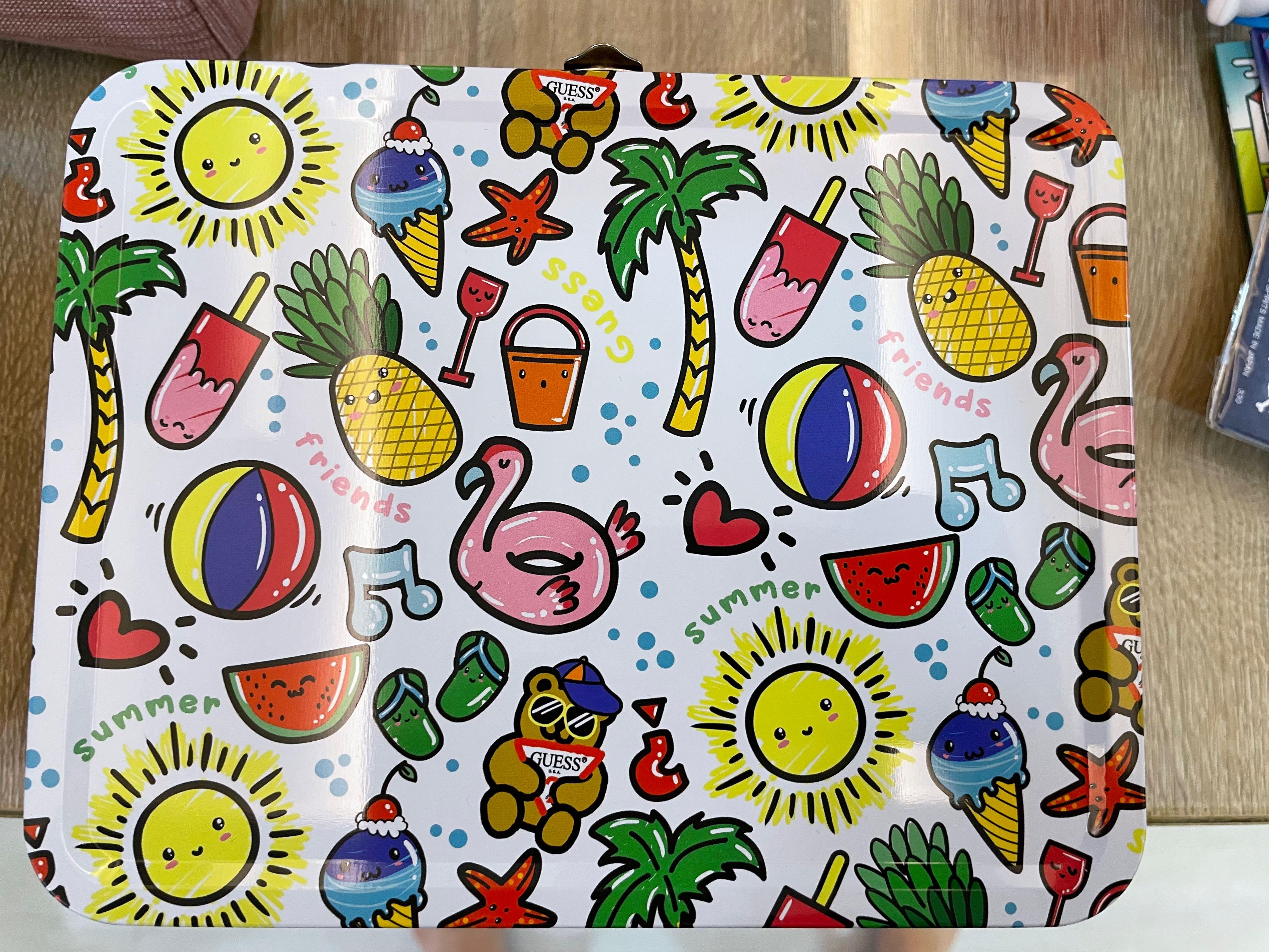 [Authentic GUESS USA] lunch and snack box with magnets, Babies & Kids ...