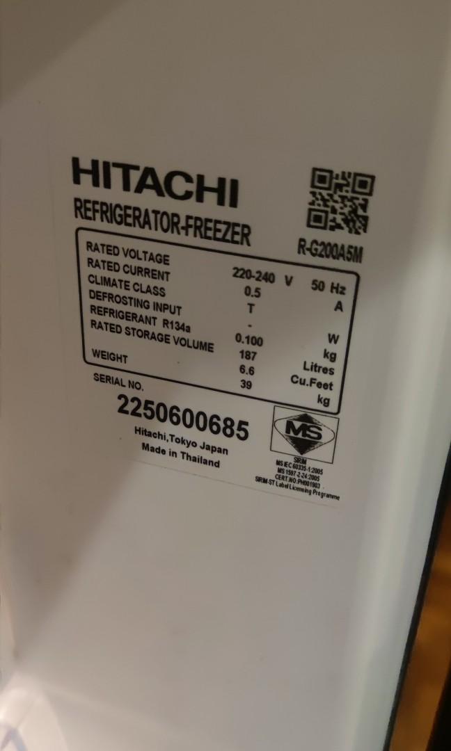 Hitachi Single Door Fridge, TV & Home Appliances, Kitchen Appliances ...