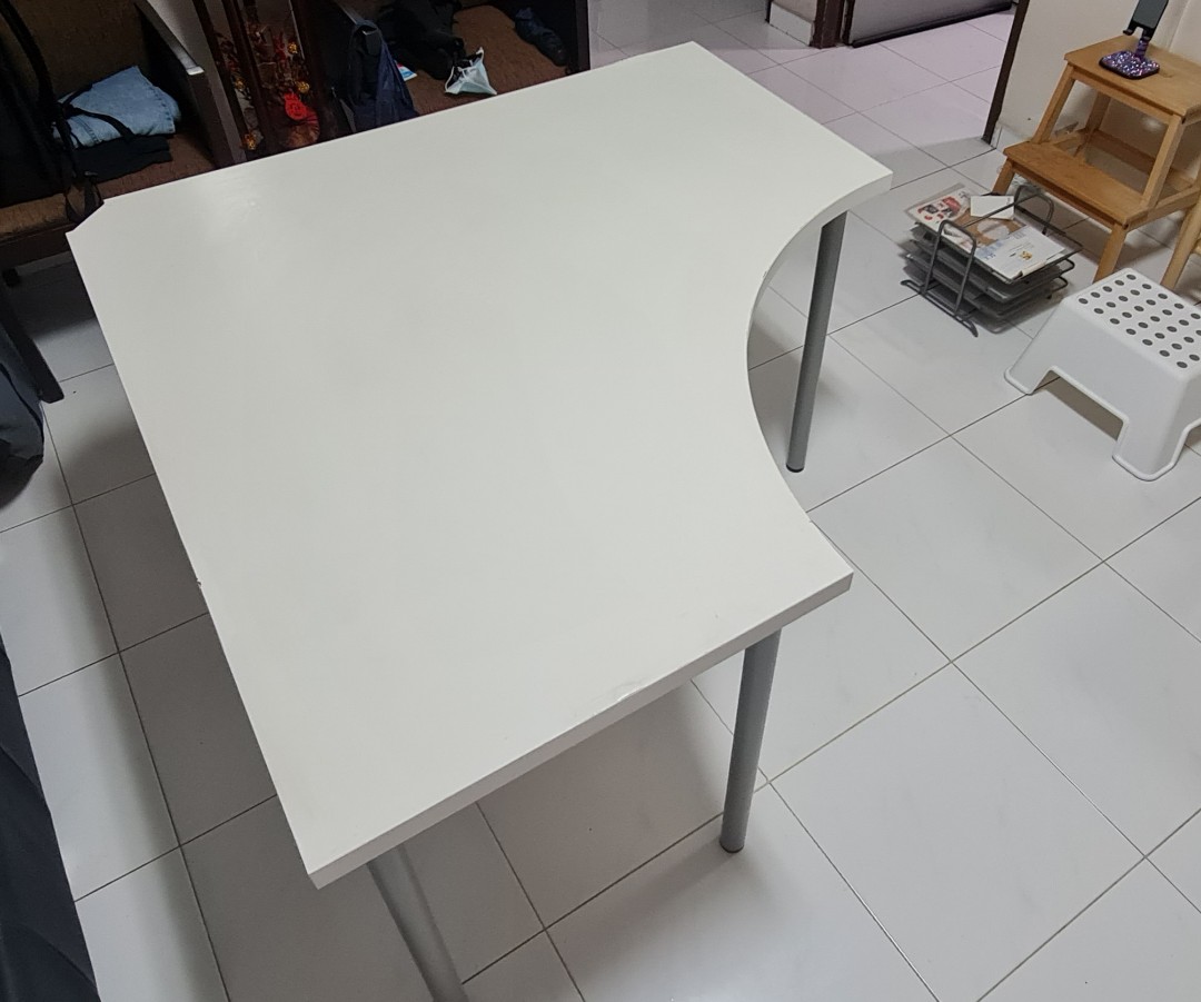 Ikea Linnmon (White - Corner table), Furniture & Home Living, Furniture ...