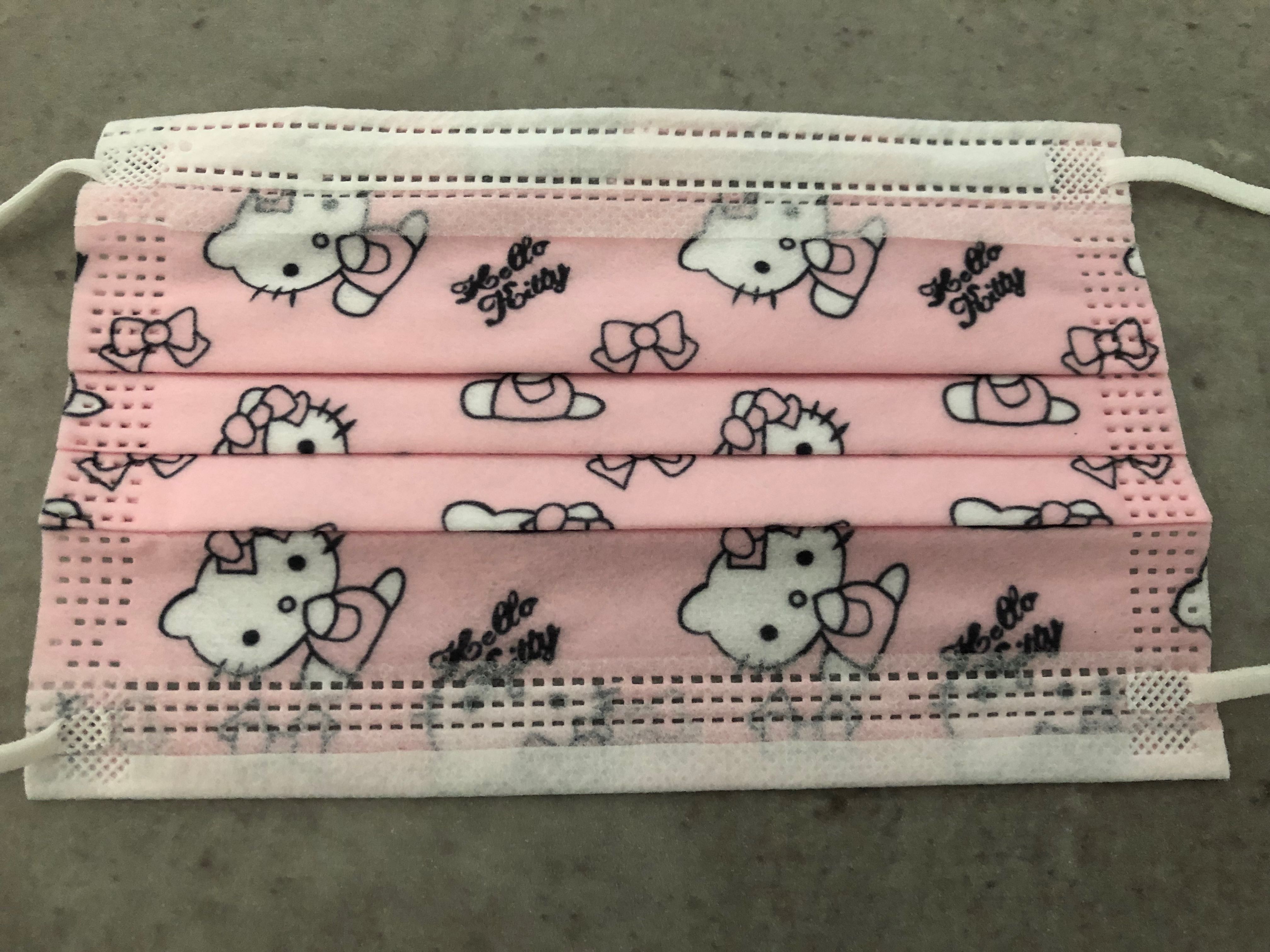 Kids mask. Hello kitty design (10 piece), Health & Nutrition, Face ...