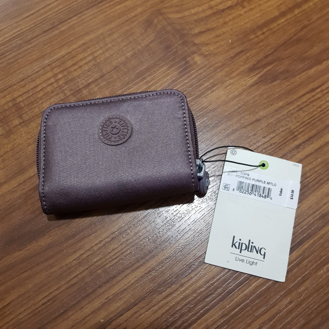 Kipling Mini Wallet - Purple Metallic, Women's Fashion, Bags & Wallets ...