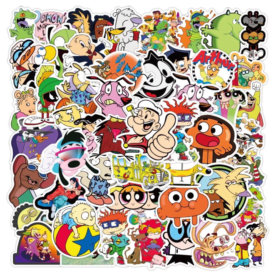 (Stickers) 50pc Cartoon Network Cartoons Old School Nostalgia Series ...