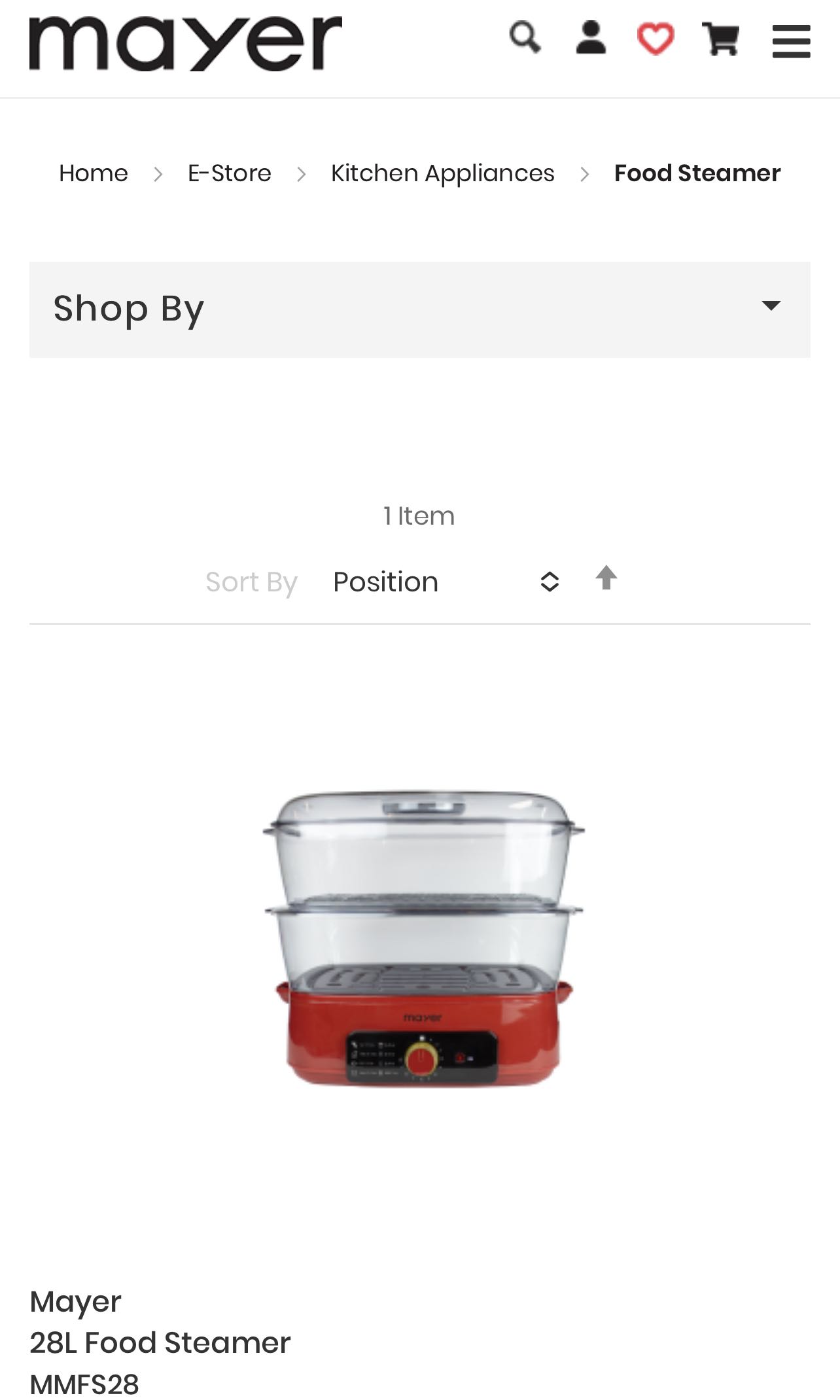 Mayer Food Steamer, TV & Home Appliances, Kitchen Appliances, Other ...