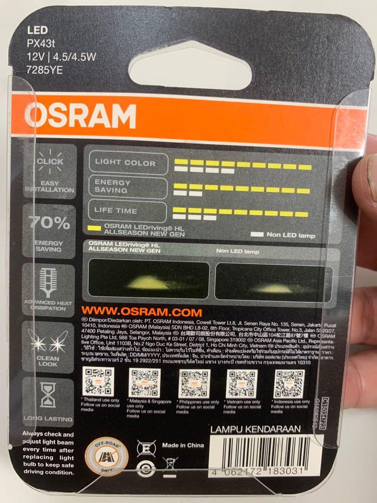 OSRAM H4 LED - HS1 - GOLDEN YELLOW 2700 KELVIN, Motorcycles, Motorcycle ...