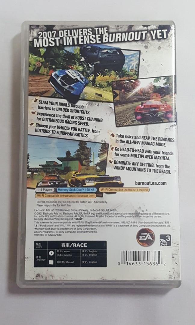 PlayStation PSP Battle Racing Ignited Burnout Dominator, Video Gaming ...