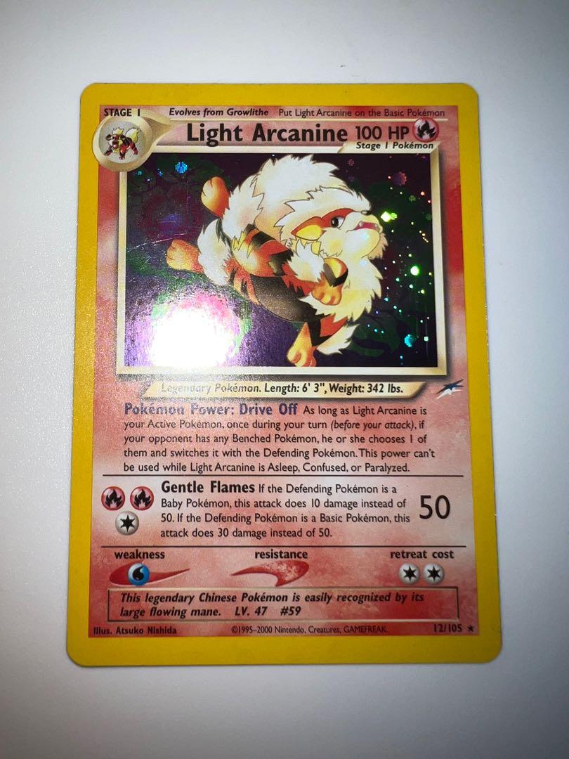 Pokemon Card Light Arcanine Neo Destiny 12/105, Hobbies & Toys ...