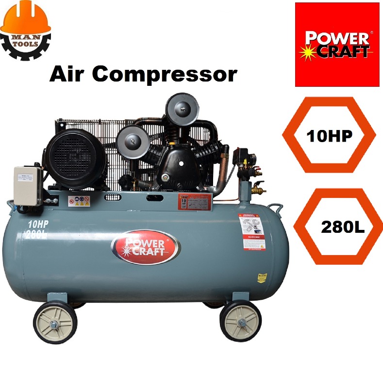 Powercraft Air Compressor 10 HP Horizontal PAC 100280V2S, Commercial ...