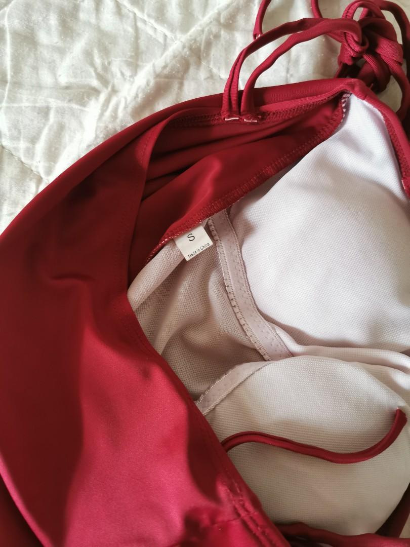 Red Swimsuit, Women's Fashion, Swimwear, Bikinis & Swimsuits on Carousell