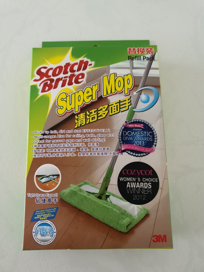 Scotch Brite Super Mop Refill, Furniture & Home Living, Cleaning ...