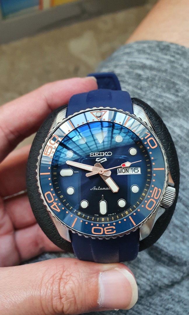 Seiko 5kx sunburst blue ( modded), Luxury, Watches on Carousell