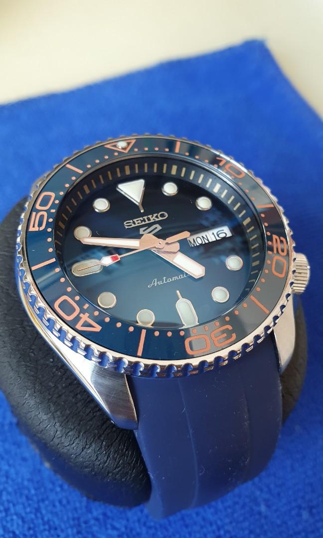 Seiko 5kx sunburst blue ( modded), Luxury, Watches on Carousell