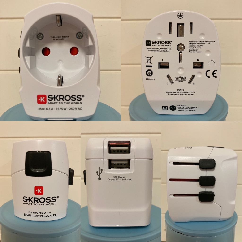 SKRoss 兩腳-萬用插頭 World Adapter Pro Light USB, 家庭電器, 轉插器及插頭 - Carousell