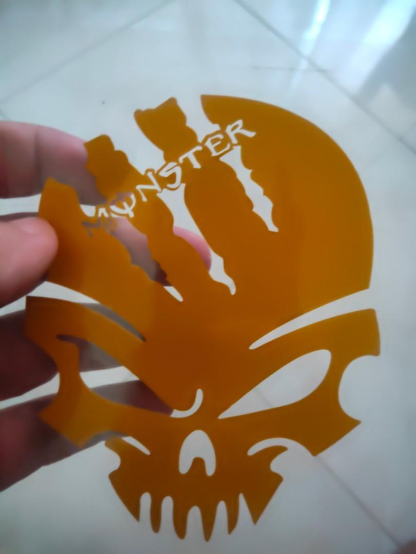 Skull monster energy sticker for car van bike motorcycle ebike MPV SUV ...