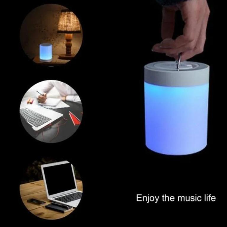 Smart Music Lamp Bluetooth Speaker 7 Colors LED Lights Wireless ...