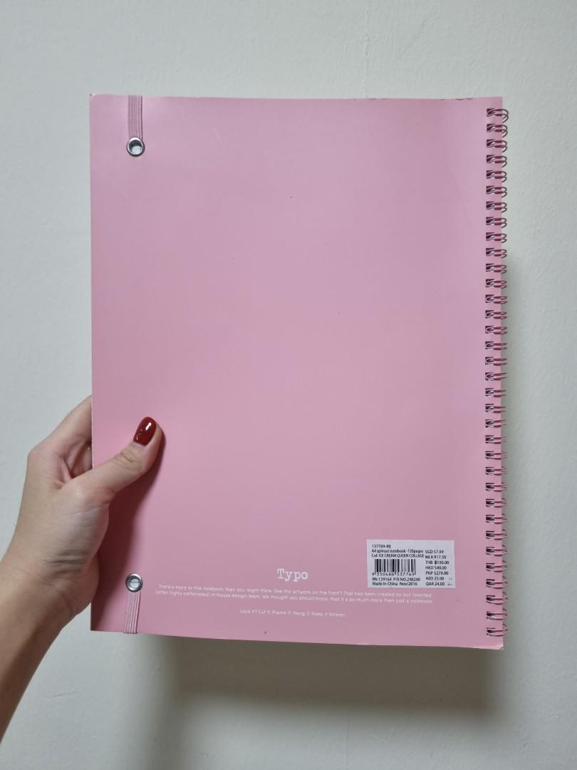 Typo Pink A4 Notebook, Hobbies & Toys, Stationery & Craft, Stationery ...