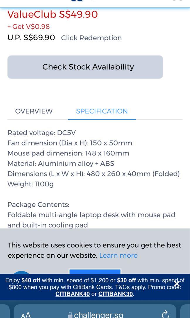 Valore Foldable Multi-Angle Laptop Desk With Mouse Pad And Built-in ...