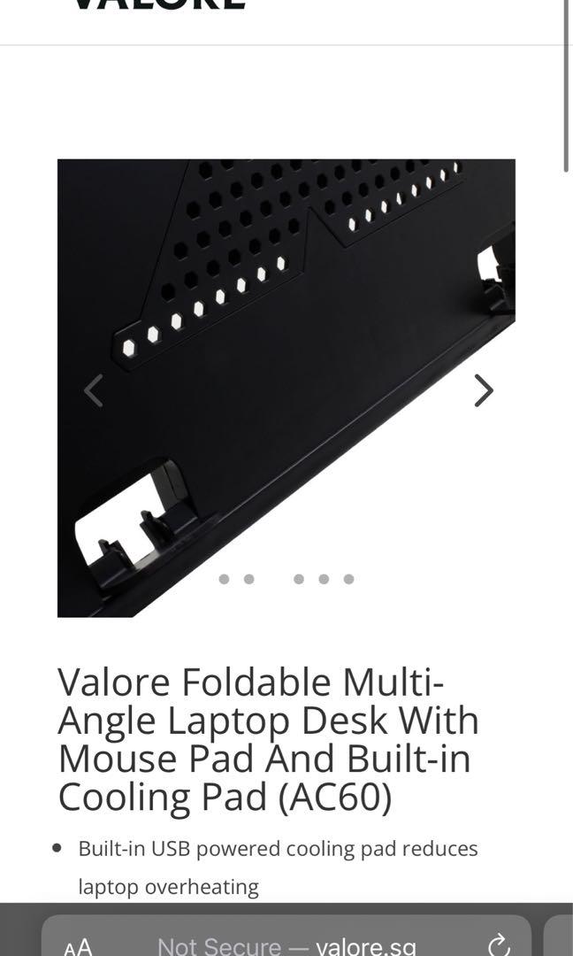 Valore Foldable Multi-Angle Laptop Desk With Mouse Pad And Built-in ...