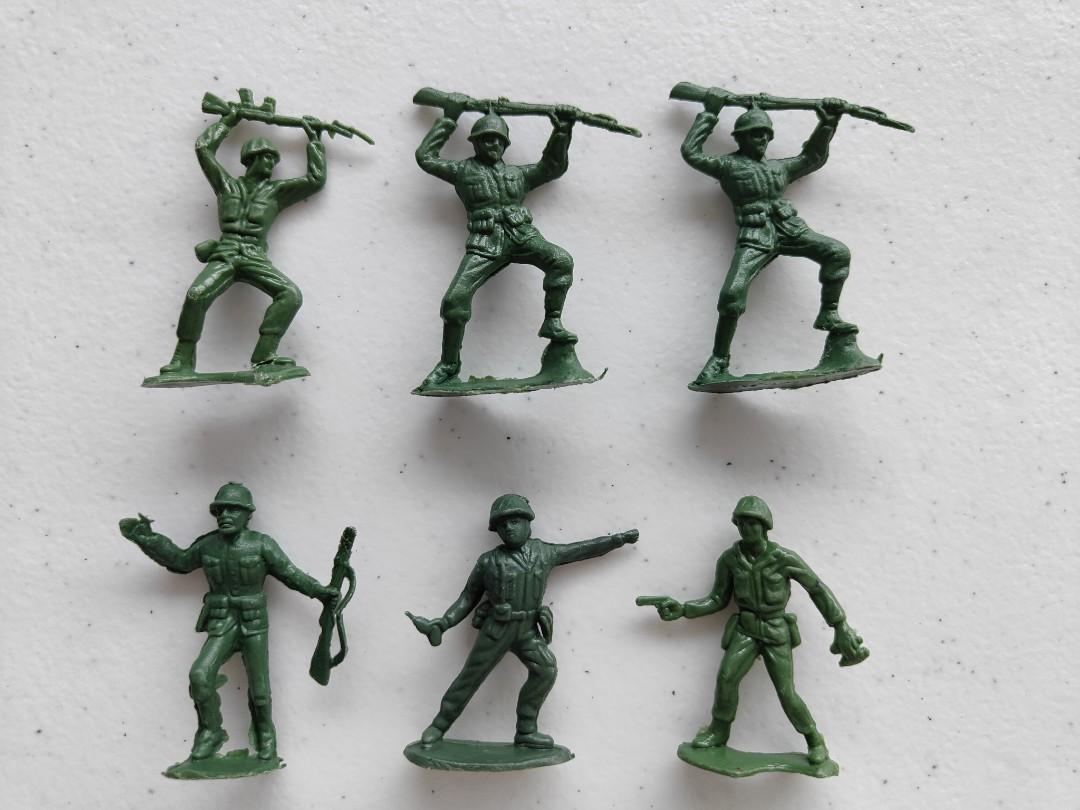 Vintage Green Soldiers Toy Figures - Lot of 6, Hobbies & Toys ...