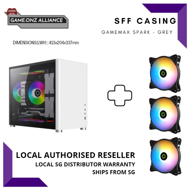 WHITE | GAMEMAX SPARK - WHITE SFF PC CASING MINI CHASSIS | MATX ITX ...