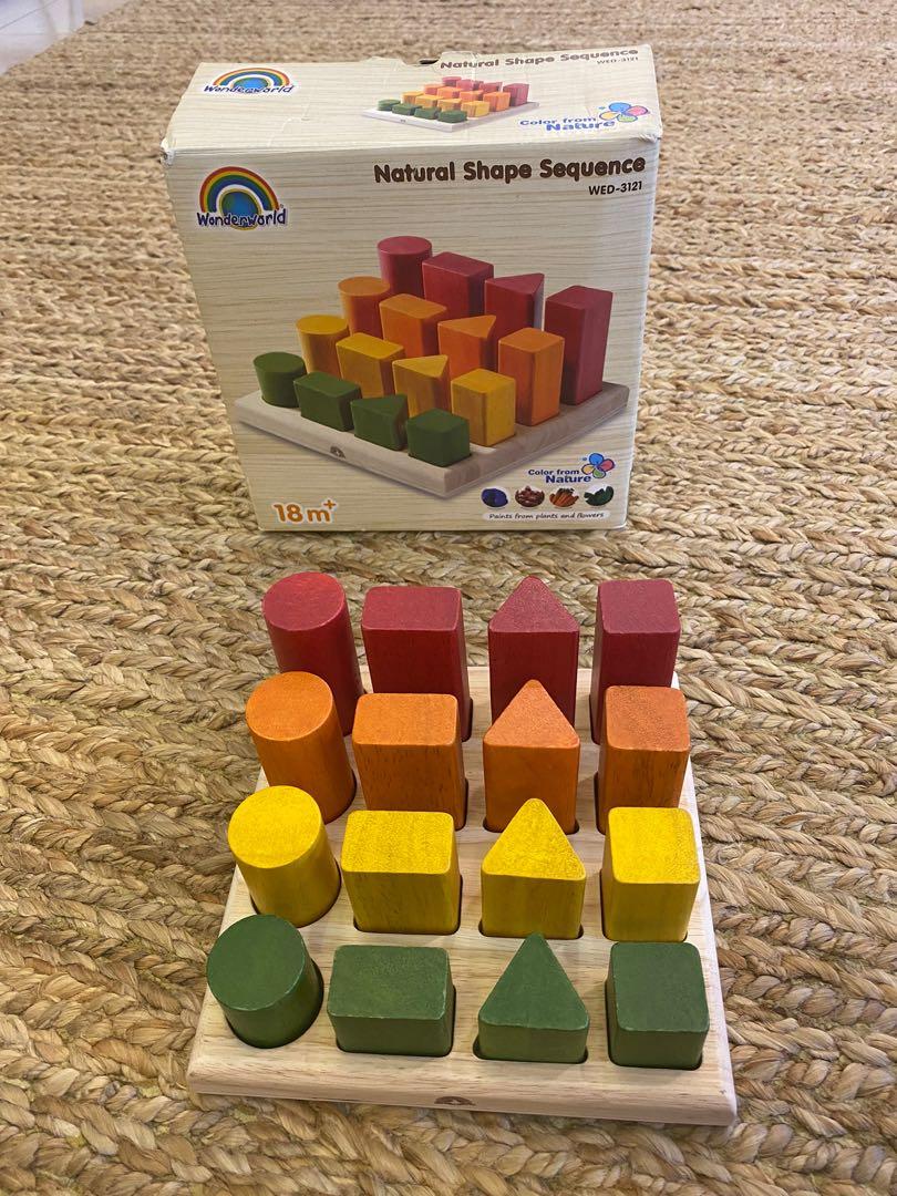 Wonderworld Toys Natural Shape Sequence Blocks, Hobbies & Toys, Toys ...