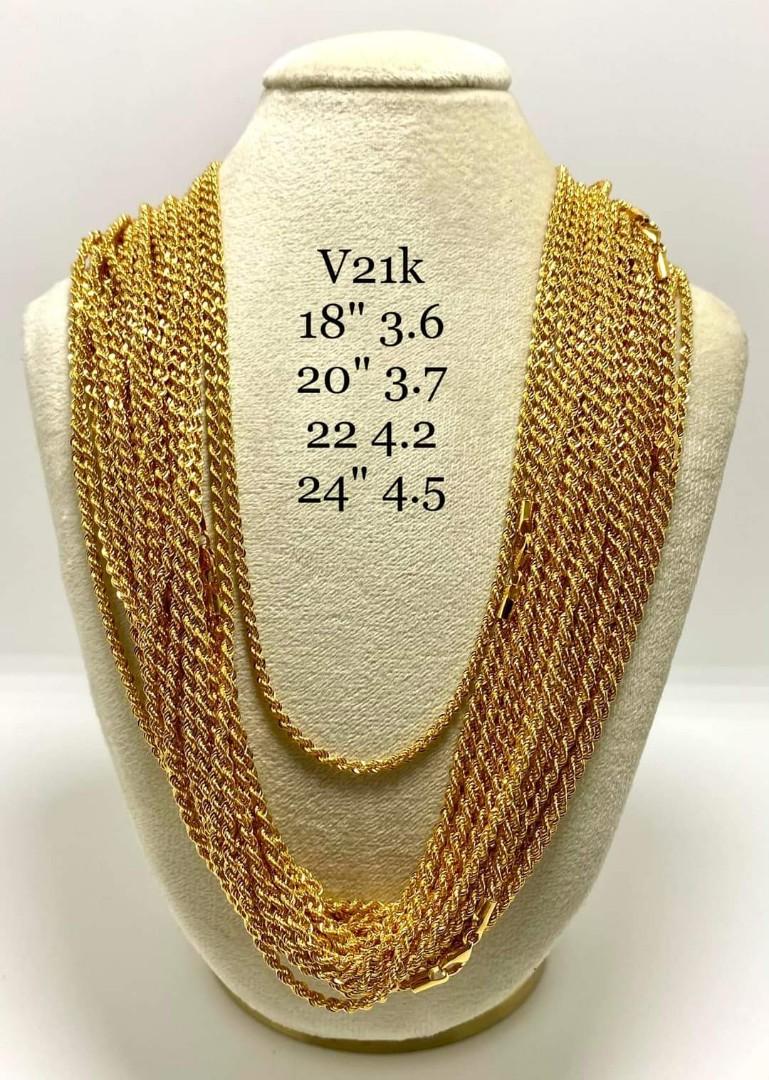 21K Saudi Gold Rope Chain, Women's Fashion, Jewelry & Organizers ...